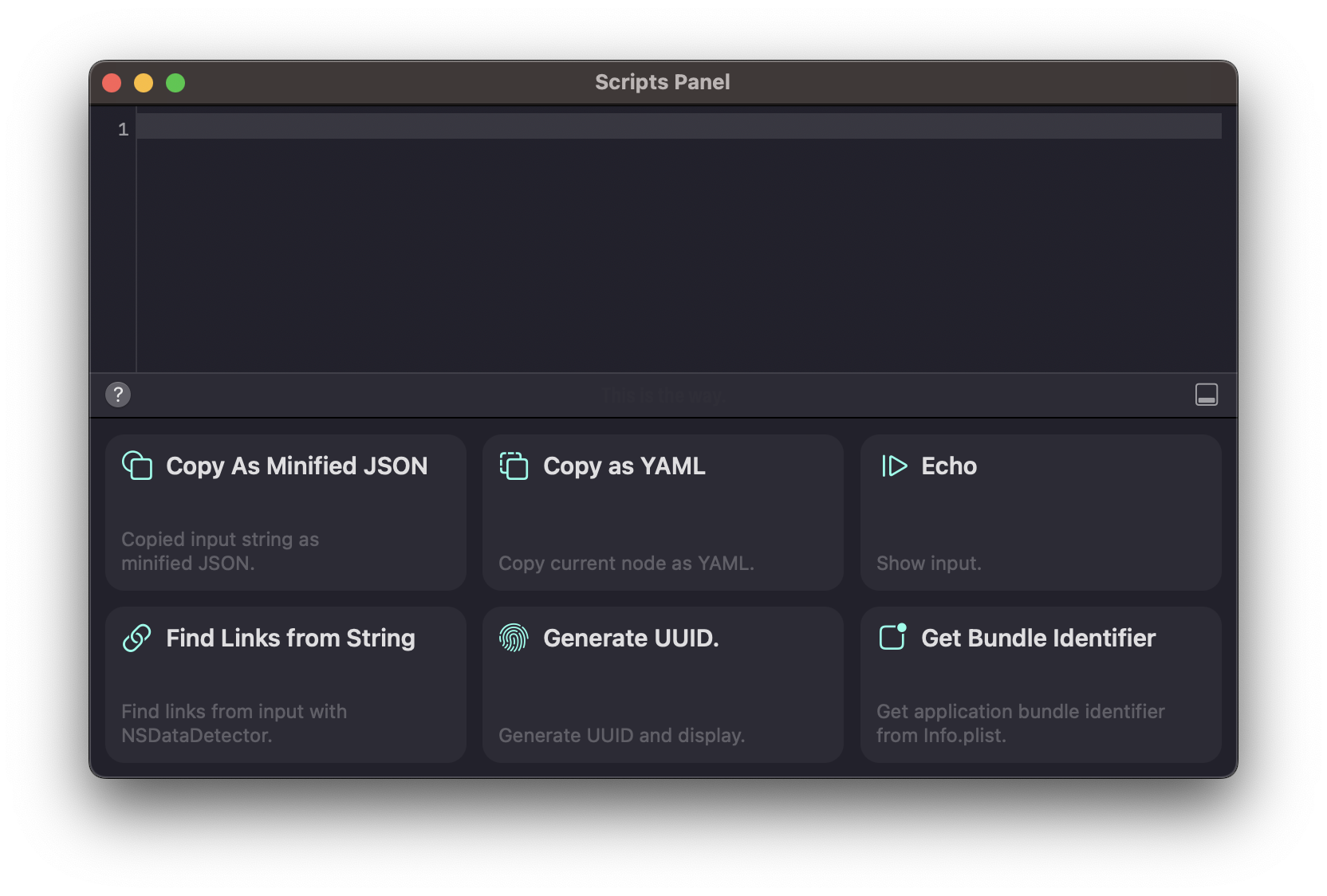 Scripts Panel Ok Json